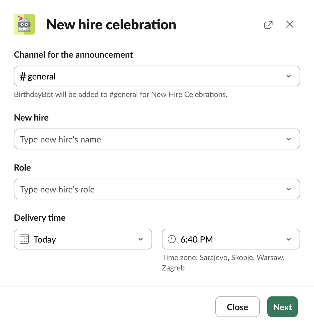 Slack Birthday Bot setup - automated birthday and anniversary cards ...