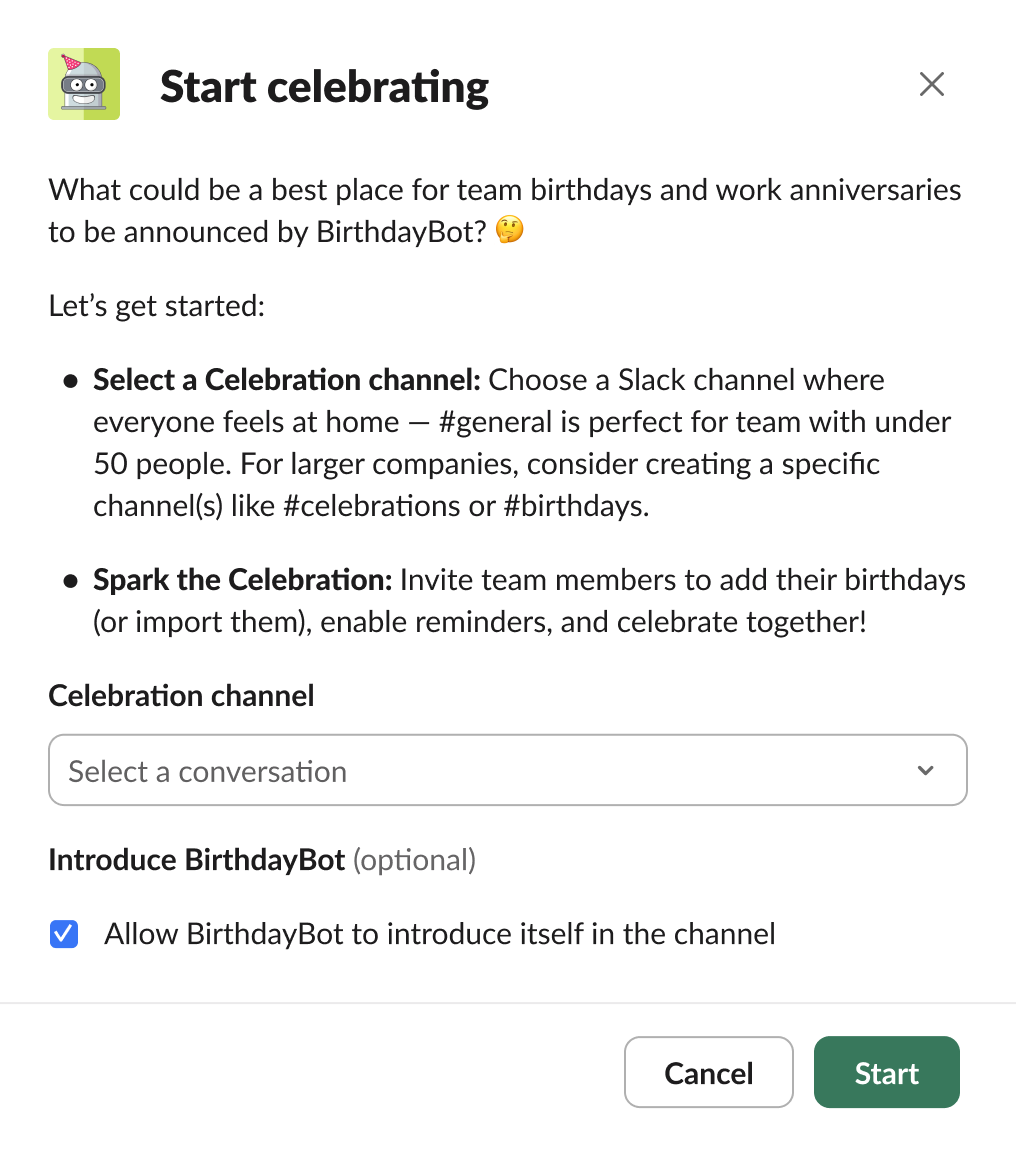 Slack Birthday Bot setup - automated birthday and anniversary cards ...