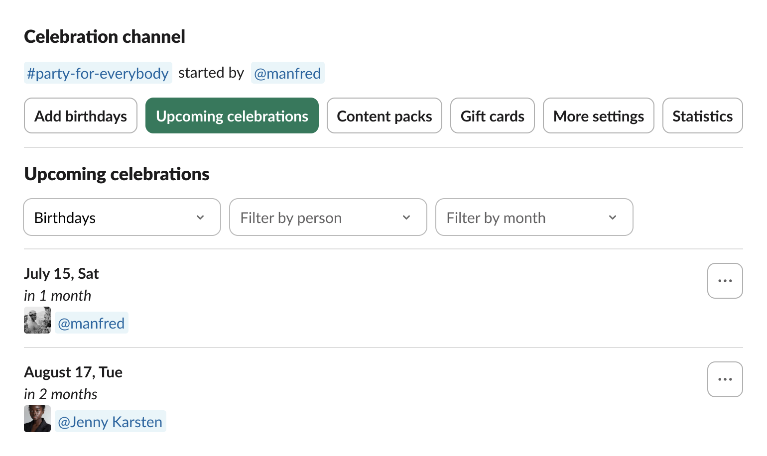 Slack Birthday Bot setup - automated birthday and anniversary cards | BirthdayBot